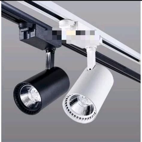 Jual Lampu Led Rel Spotrel Spot W W Lukisan Tembak Sorot Stand Pameran W SINAR PUTIH