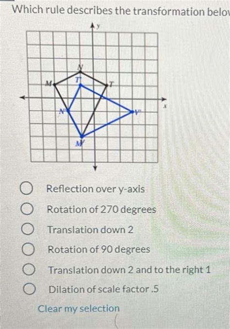 Solved Which Rule Describes The Transformation Belo