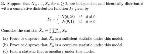 3 Suppose That X1 Xn For N 2 Are