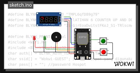 Projek Counter Up Down BLYNK Test Wokwi ESP STM Arduino Simulator