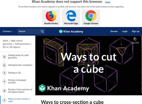 Khan Academy Ways To Cross Section A Cube Instructional Video For 9th 10th Grade Lesson Planet