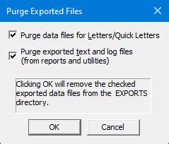 Reports Purging Exported Files
