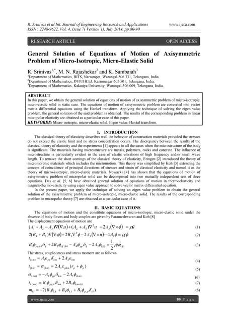 General Solution Of Equations Of Motion Of Axisymmetric Problem Of Micro Isotropic Micro
