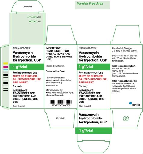 Vancomycin Hydrochloride For Injection Usprx Only To Reduce The