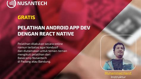 pertemuan 1 pengenalan dasar react native youtube