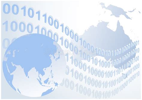 Abstract Binary Code Waves With Globe Background Stock Vector Illustration Of Background