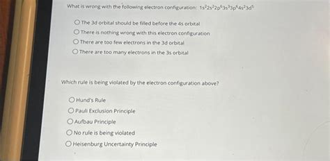 Solved What Is Wrong With The Following Electron