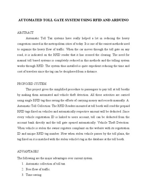 Automated Toll Collection System Using Rfid Technology And