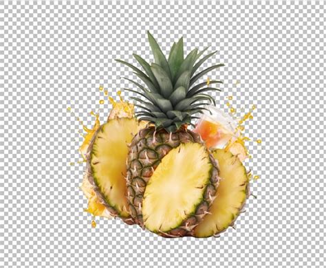 신선한 파인애플 슬라이스 고립 투명한 배경 Ai 생성 프리미엄 Ai 생성 Psd