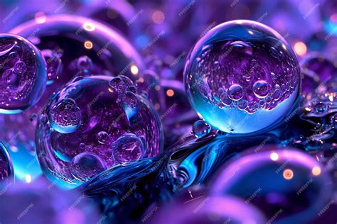 Premium Photo Abstract Background With Blue And Purple Bubbles
