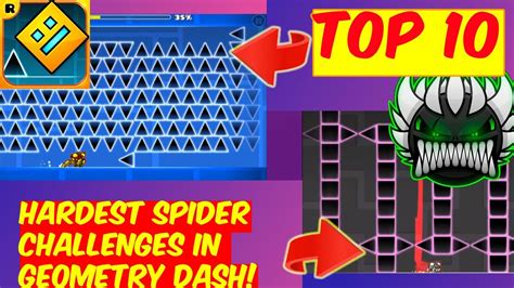 Top 10 Hardest Spider Challenges In Geometry Dash 😱😱 Youtube