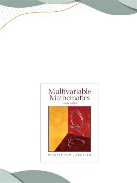 Ebooks Pdf Download Multivariable Mathematics 4th Edition Richard E