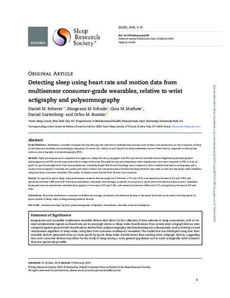 Detecting Sleep Using Heart Rate And Motion Data From Multisensor Consumer Grade Wearables