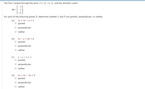 Solved The Line L Passes Through The Point P 1 1 1