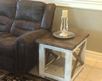 Rustic End Table Etsy