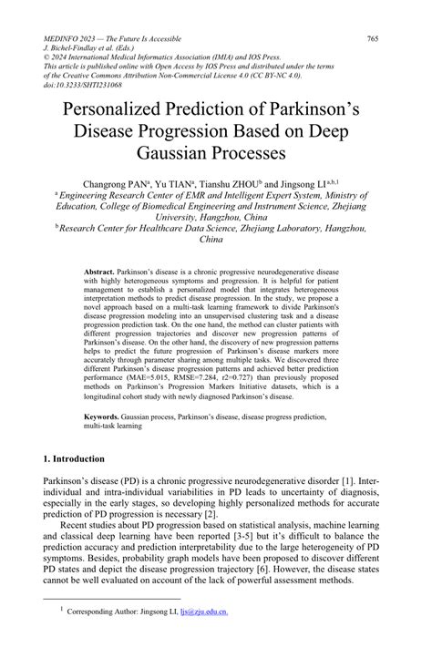 pdf personalized prediction of parkinson s disease progression based