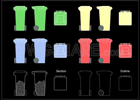 19 Garbage Cad Blocks Free Download