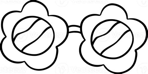 Groovy Glasses Flower Outline 51136254 Png
