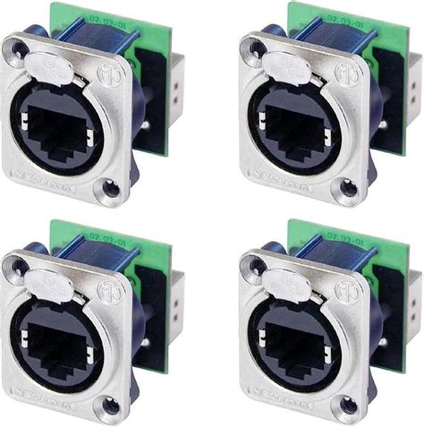 4 Pack Neutrik Ne8fdp Ethercon Rj45 Cat 5 Pass Feed Through D Series Panel Jack 4