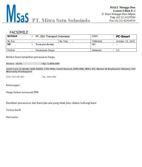 Contoh Quotation Dan Cara Buat Quotation Secara Online