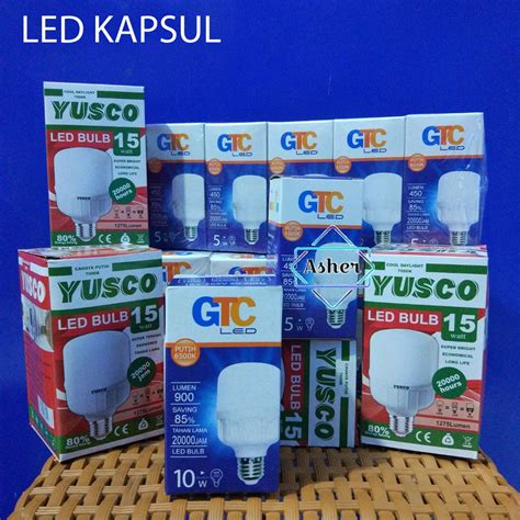 Jual LAMPU LED KAPSUL 5W 10W 15W PREMIUM TERMURAH BOHLAM LED CAPSULE BULB E27 NYALA PUTIH TERANG