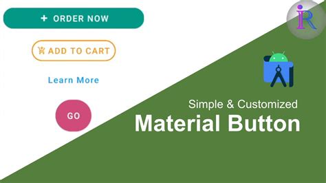 Custom Material Button in Android Studio | Customized Button View ...