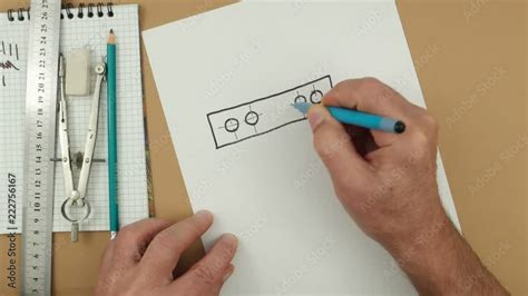 Sketching A Rectangular Detail And Dimensioning On A Sketch Designing Time Lapse Stock Video