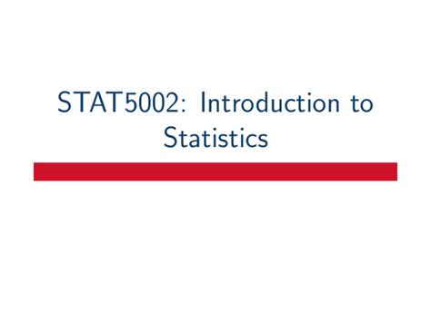 Introduction To Statistics Docsity