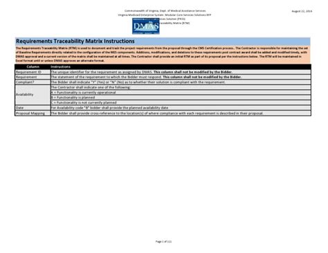 Useful Requirements Traceability Matrix Templates FREE