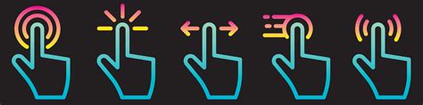 Hand Click Touch Icons Set Illustration 48023975 Vector Art At Vecteezy