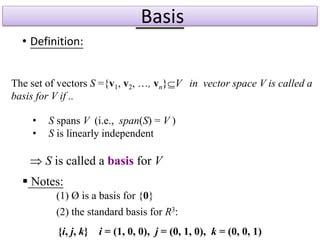 Vector Spacessubspacesspanbasis Pptx