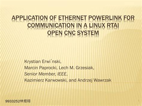 ppt application of ethernet powerlink for communication in a linux