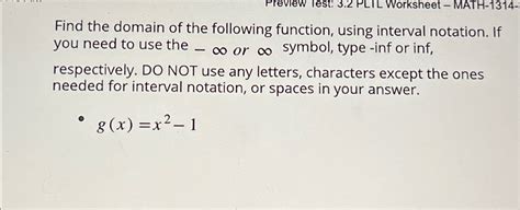 Solved Find The Domain Of The Following Function Using