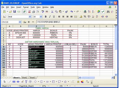 Fillahs Blog Open Office Calculation Program Vlookup