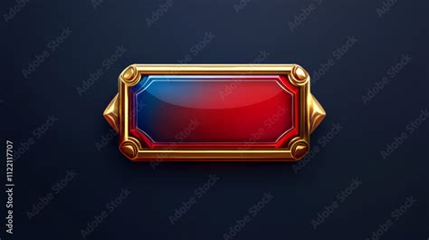 Ilustración De Stock Medieval Ui Game Sprite Button With Gold Border