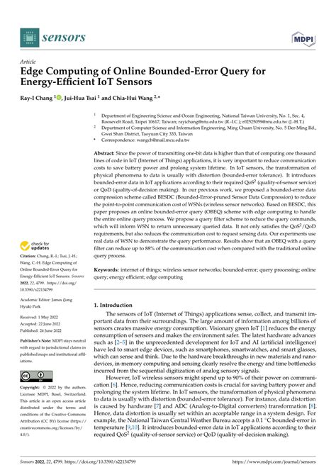 Pdf Edge Computing Of Online Bounded Error Query For Energy Efficient