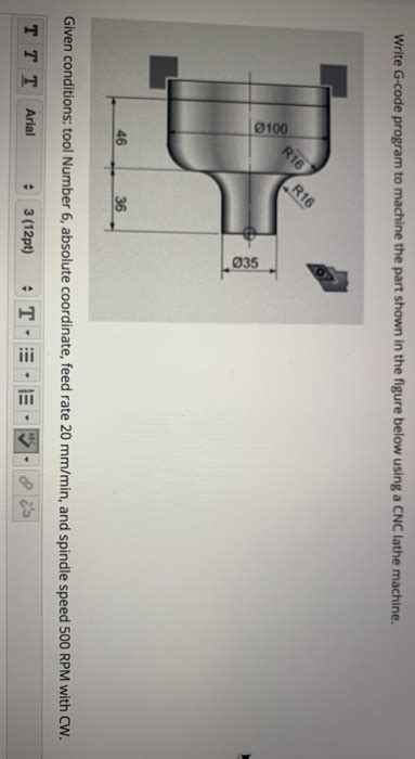 Solved Write G Code Program To Machine The Part Shown In The