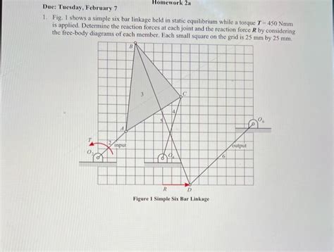 solved 1 fig i shows a simple six bar linkage held in