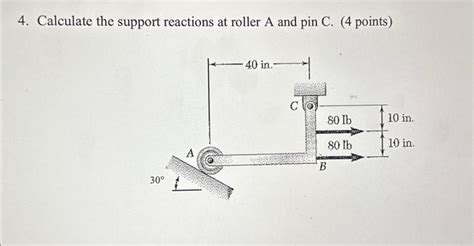Solved 4 Calculate The Support Reactions At Roller A And
