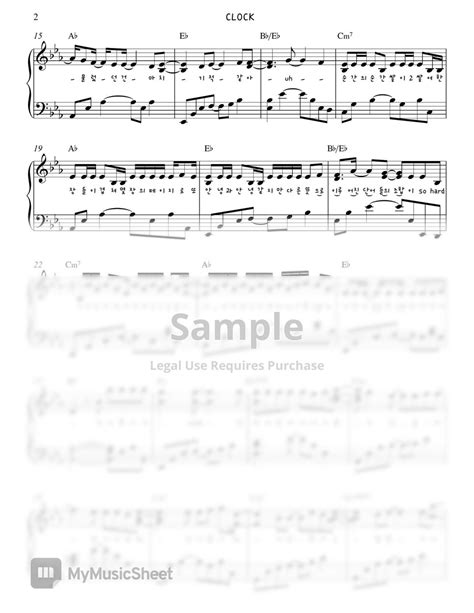 인피니트 Infinite Clock Piano Sheet By Gloria L Sheets