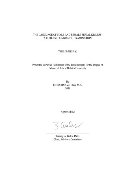 The Language Of Male And Female Serial Killers Pdf Serial Killer