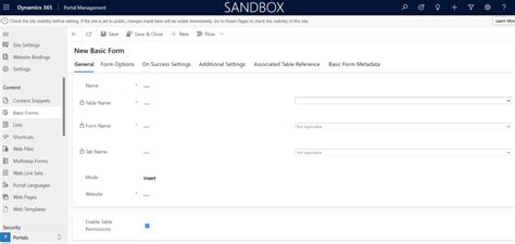how to create entity forms and web page for power apps portals in