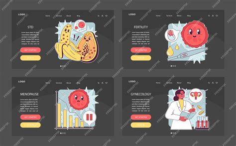 Premium Vector Reproductive Health Dark Or Night Mode Web Or Landing