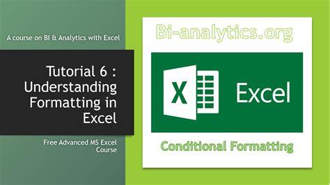 tutorial 6 applying conditional formatting free advanced ms excel