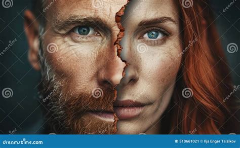 Relationship Complexity Man And Woman As Puzzle Pieces Symbolize