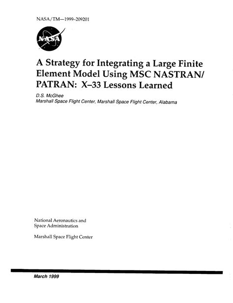 a strategy for integrating a large finite element model using msc