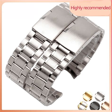 High Quality Stainless Steel Watchband Flat Curved End Strap Bracelet