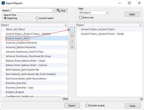 Export A Report