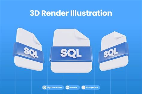 Premium Psd 3d Render Icon File Format Sql