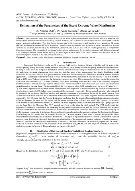Pdf Estimating Parameters Of Extreme Value Distribution